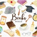 Watercolor Books Clipart, Reading Clipart, Library Clipart, Bibliophile ...