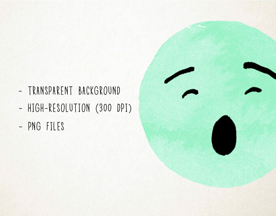 Watercolor Emotions Clipart, Faces Clipart, Emojis Clipart, Feelings ...