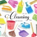 Watercolor Cleaning Clipart, Home Chores Clipart, House Chores Clipart ...