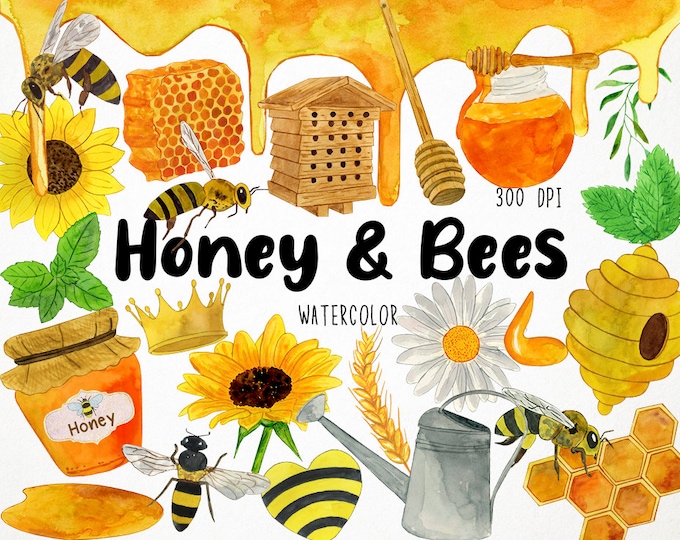 Honey Clipart, Bee Keeping Clipart, Honey Comb Clipart, Daisy Clip Art ...