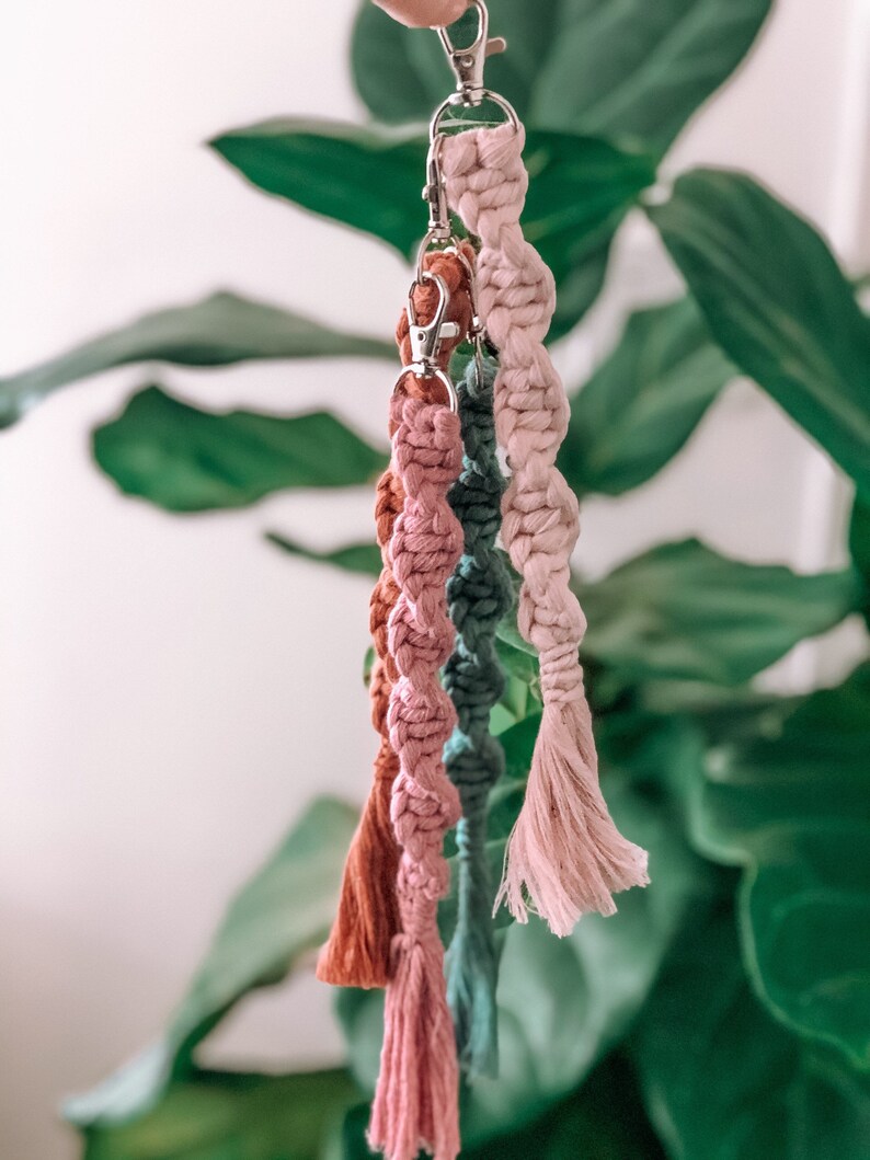 Macramé Twist Key Chains 23 Colors Macramé Accessories | Etsy