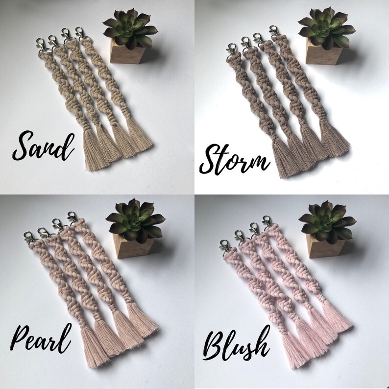 Macramé Twist Key Chains 23 Colors Macramé Accessories | Etsy