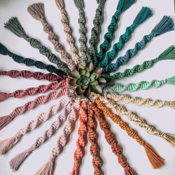 Macramé Twist Key Chains 23 Colors Macramé Accessories | Etsy