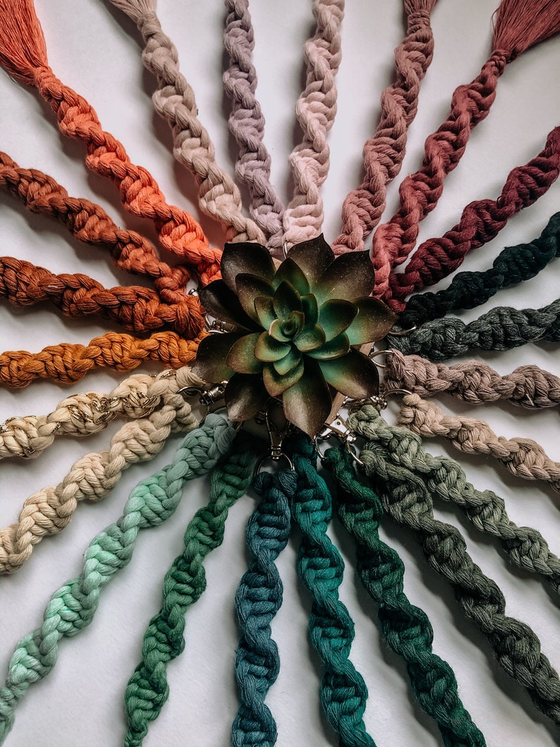 Macramé Twist Key Chains 23 Colors Macramé Accessories | Etsy