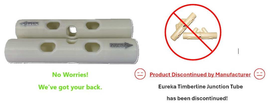 Replacement Junction Tube Part for Vintage Eureka Tent - Package of 2 ...