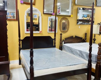 Bombay Queen Size Poster bedframe Headboard Footboard Mahogany Bed. Shipping is Not Free so Please Read the Description Etsy