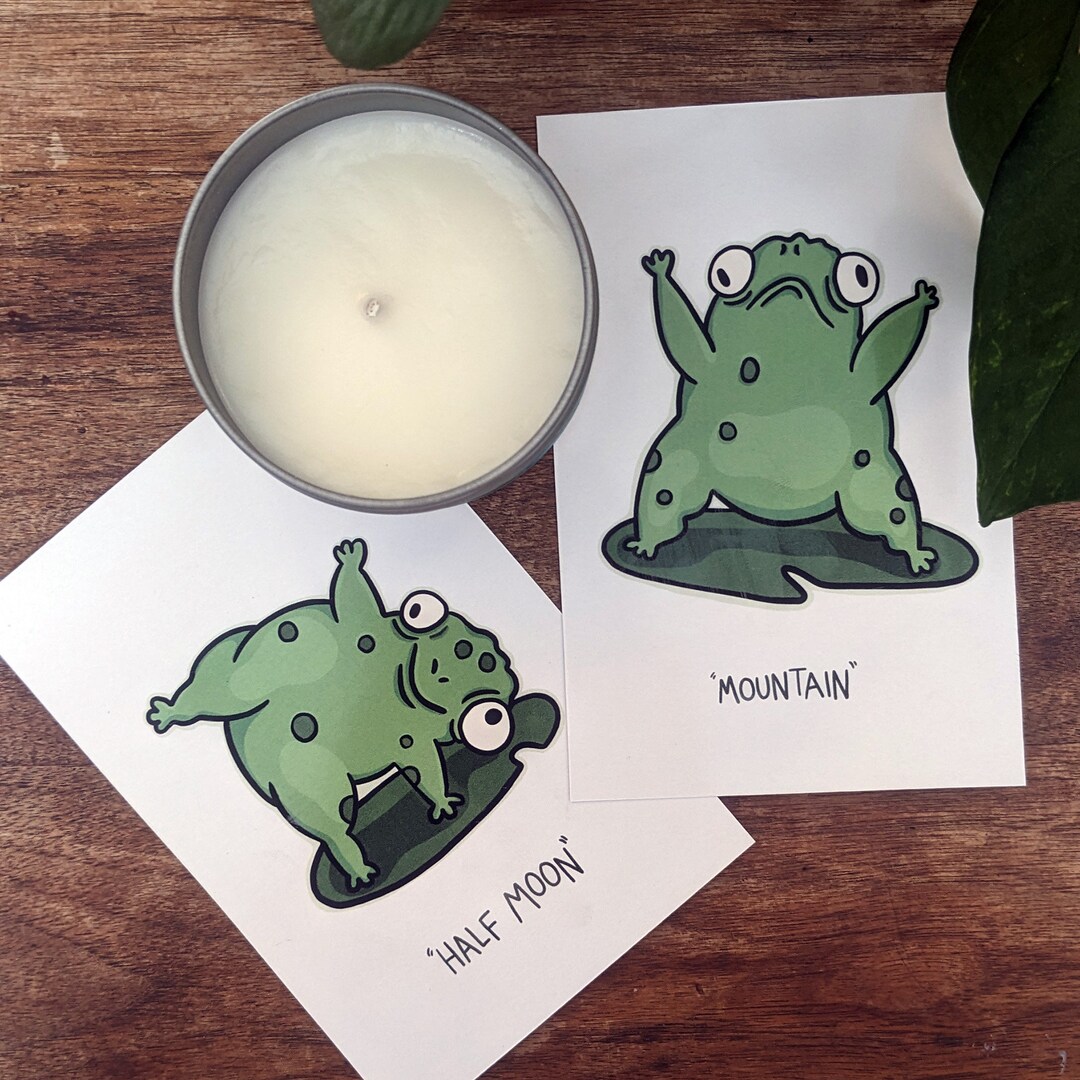 Yoga Frog/ Print 4x6 / Frog / Green / Card / Home Décor / Greeting Card ...