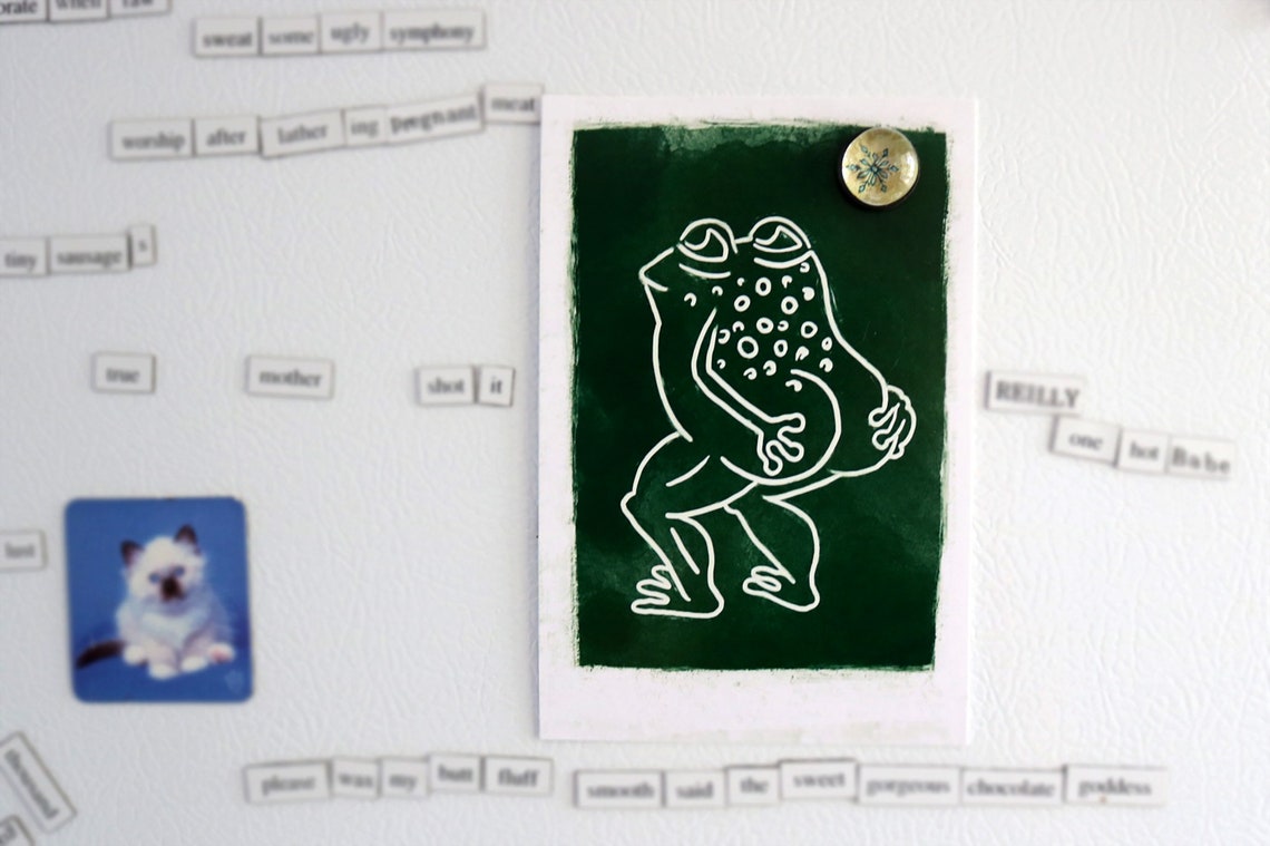 Gooshi Frogi / Print 4x6 / Frog / Green / Card / Home Decor / - Etsy