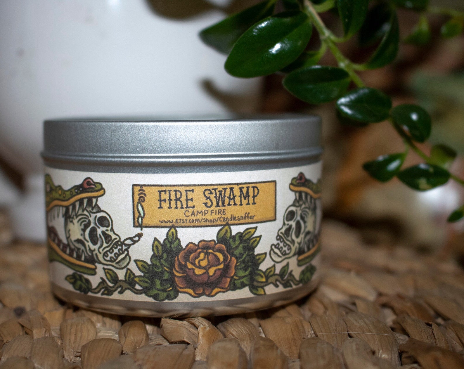 Fire Swamp/ Campfire / Alligator / Organic 8 Oz Soy / Tattoo / | Etsy