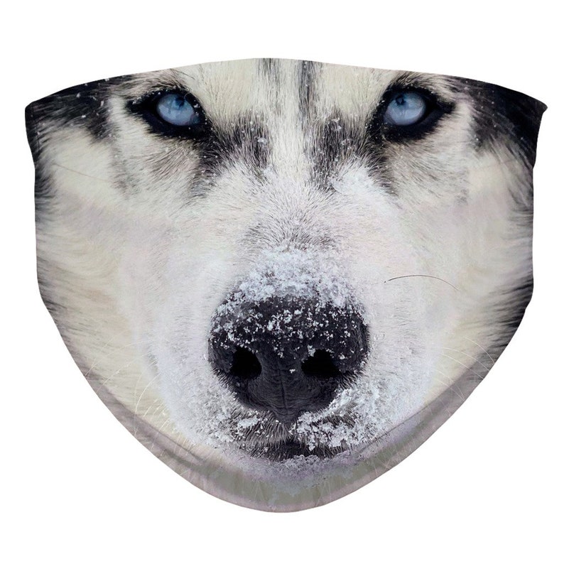 Husky Face Mask Dog's Head Face Mask Cute Puppy | Etsy