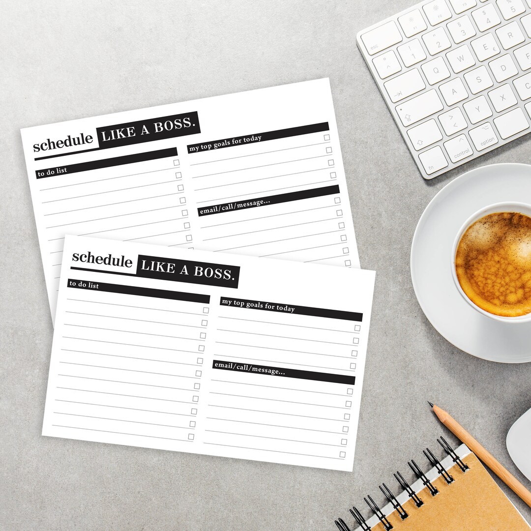 Schedule Like a Boss! INSTANT DOWNLOAD, To-do Planner - 8.5"x5.5" - Etsy