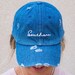 Distressed Southern Hat - Denim Baseball Cap - Cute Vintage Hat ...