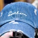 Distressed Southern Hat - Denim Baseball Cap - Cute Vintage Hat ...