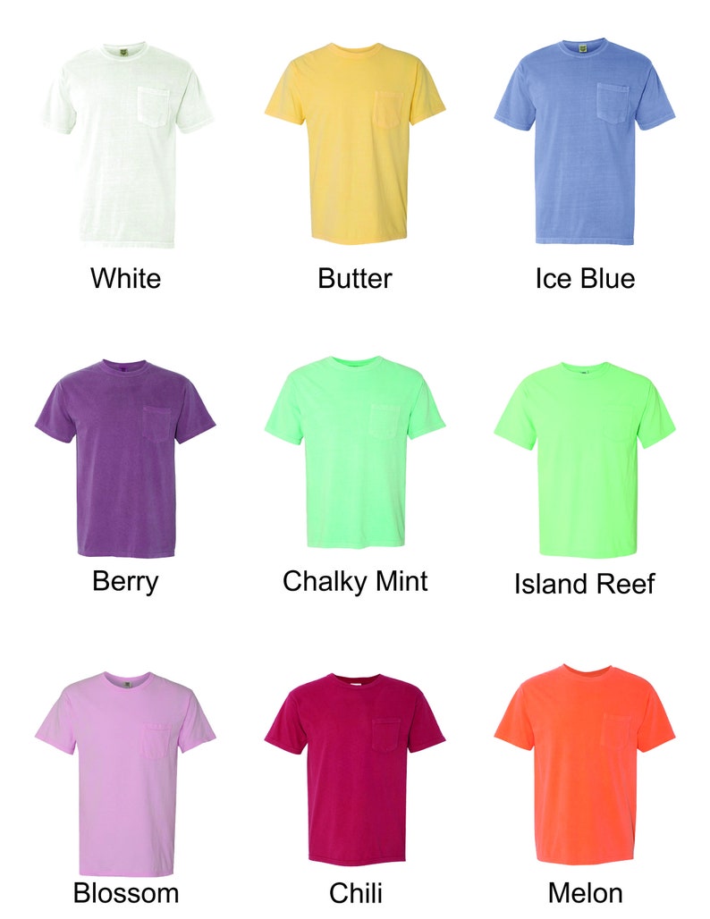 Monogrammed Comfort Colors Short Sleeve Pocket Tee - Etsy