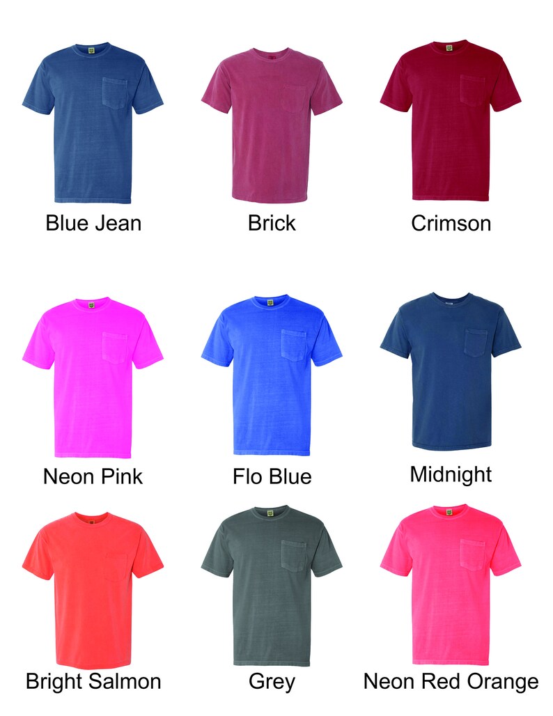 Monogrammed Comfort Colors Short Sleeve Pocket Tee - Etsy