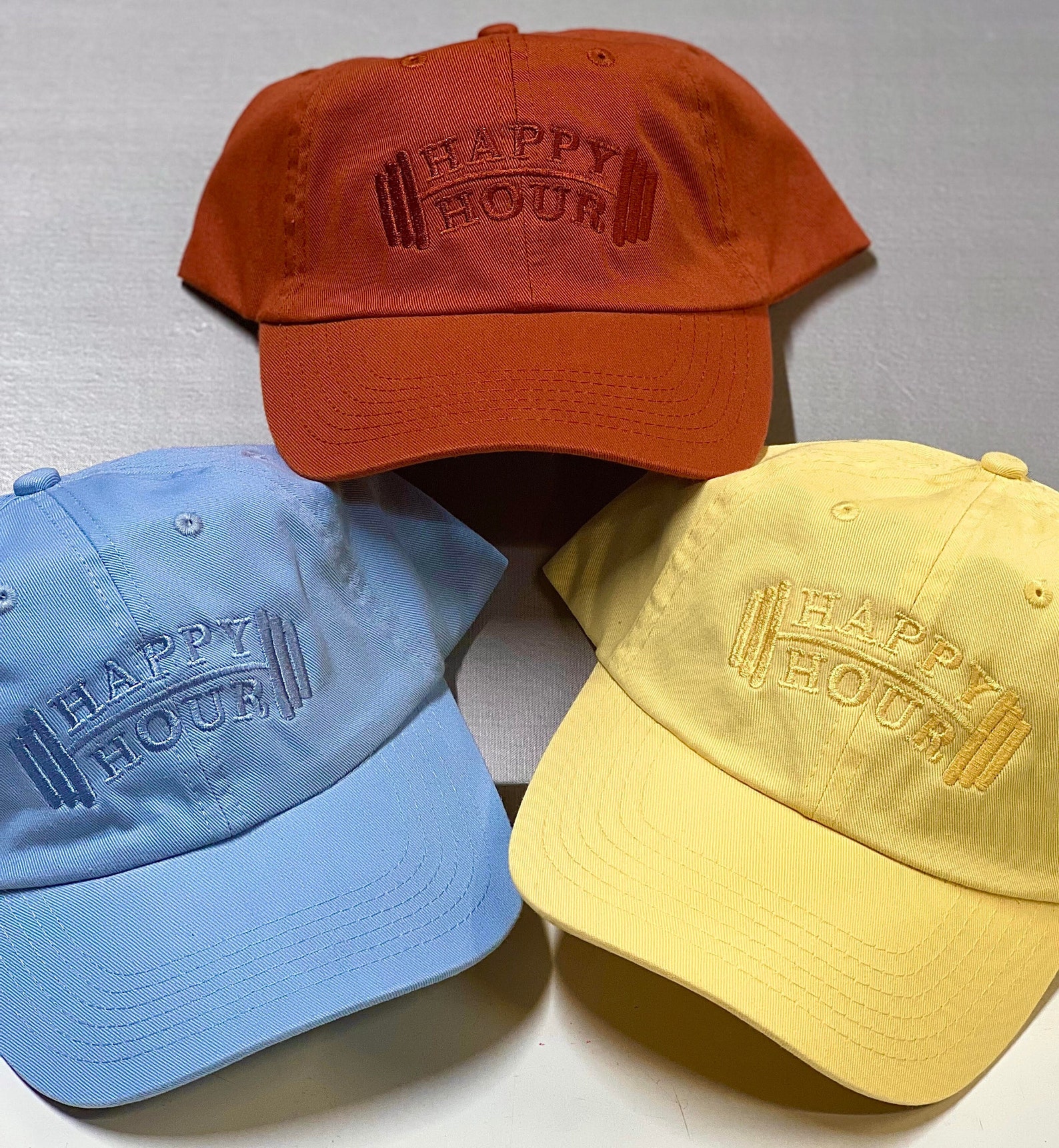 Gym Hat Dumbbell Hat Happy Hour Weightlifting Hat Gym - Etsy