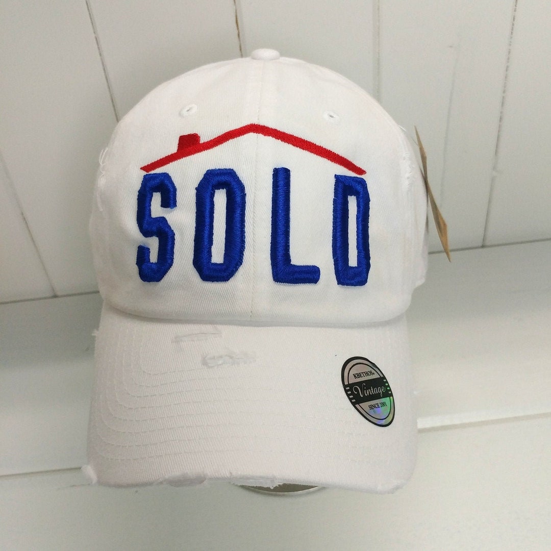 SOLD Real Estate Agent Hat - Distressed White Baseball Cap - Etsy