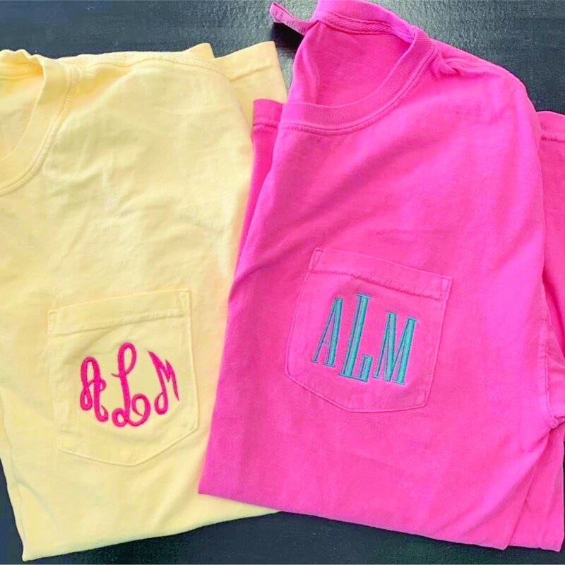 Monogram Pocket Tee - Etsy