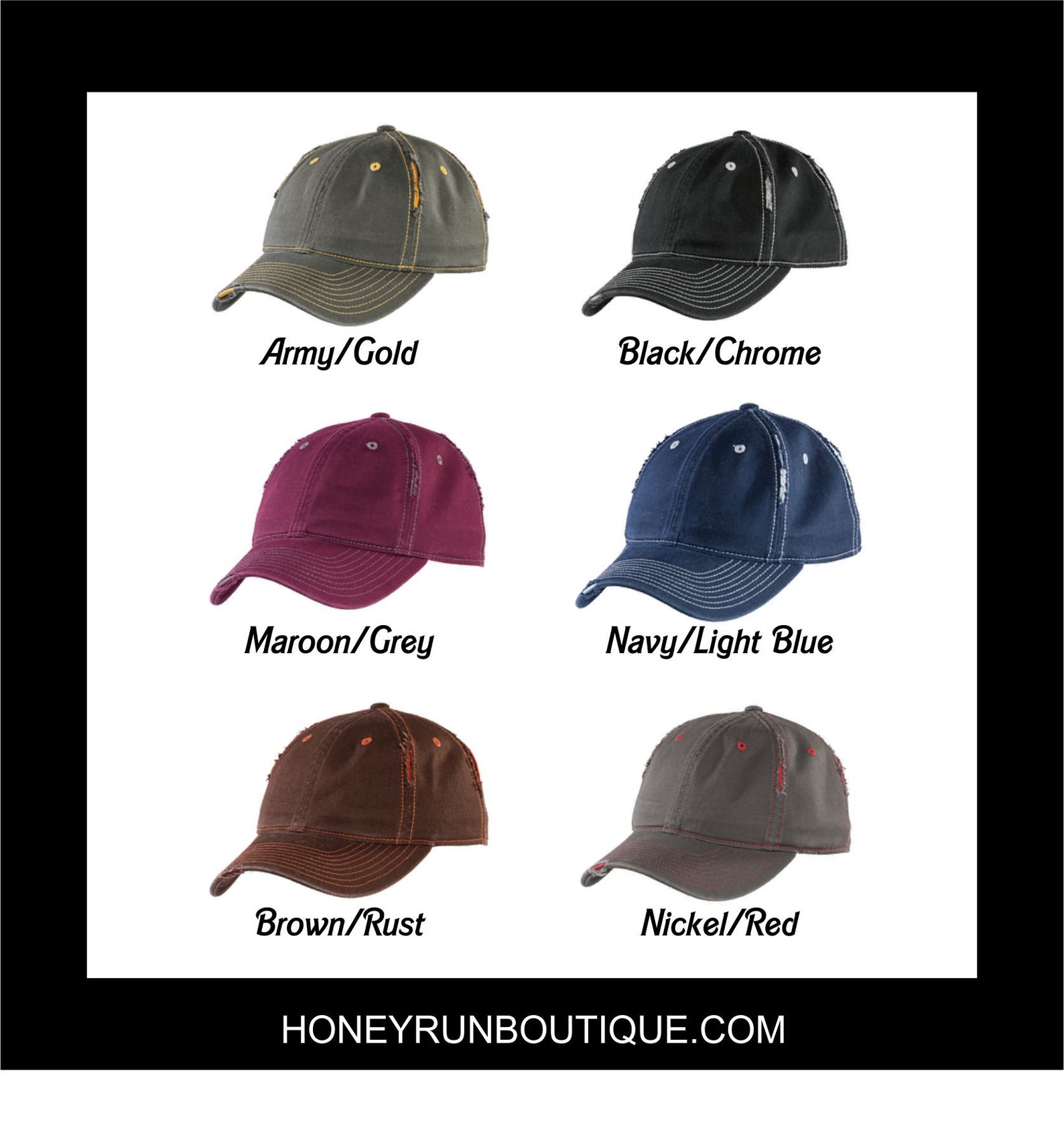 Monogrammed Distressed Baseball Cap - Personalized Initial Hat - Etsy