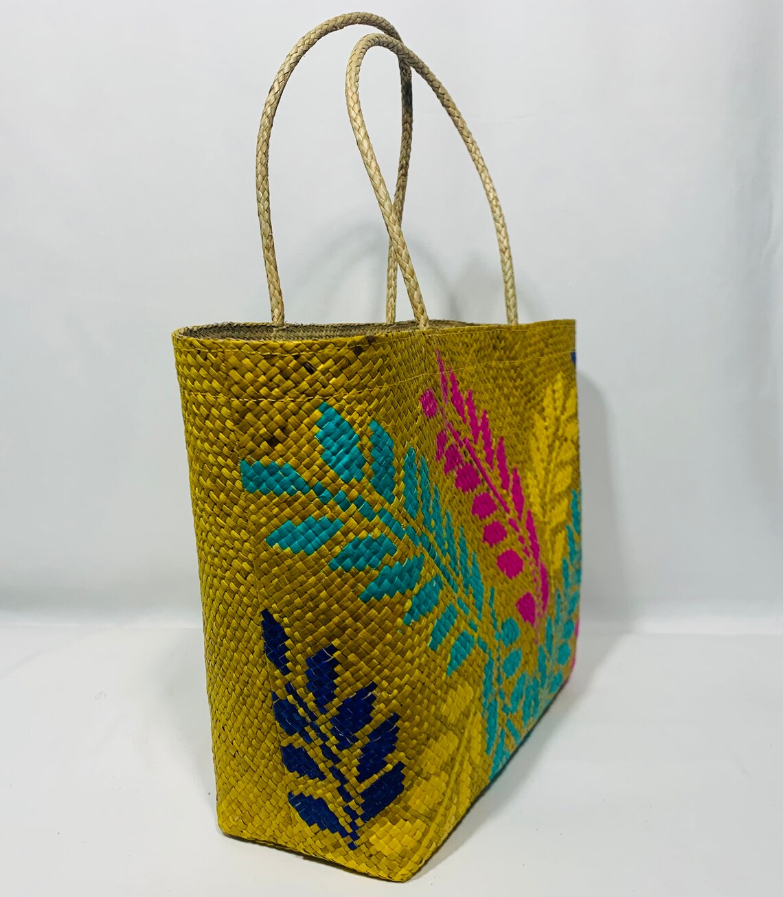 Handwoven Floral Bag, Handwoven Banig Bag, Philippines - Etsy