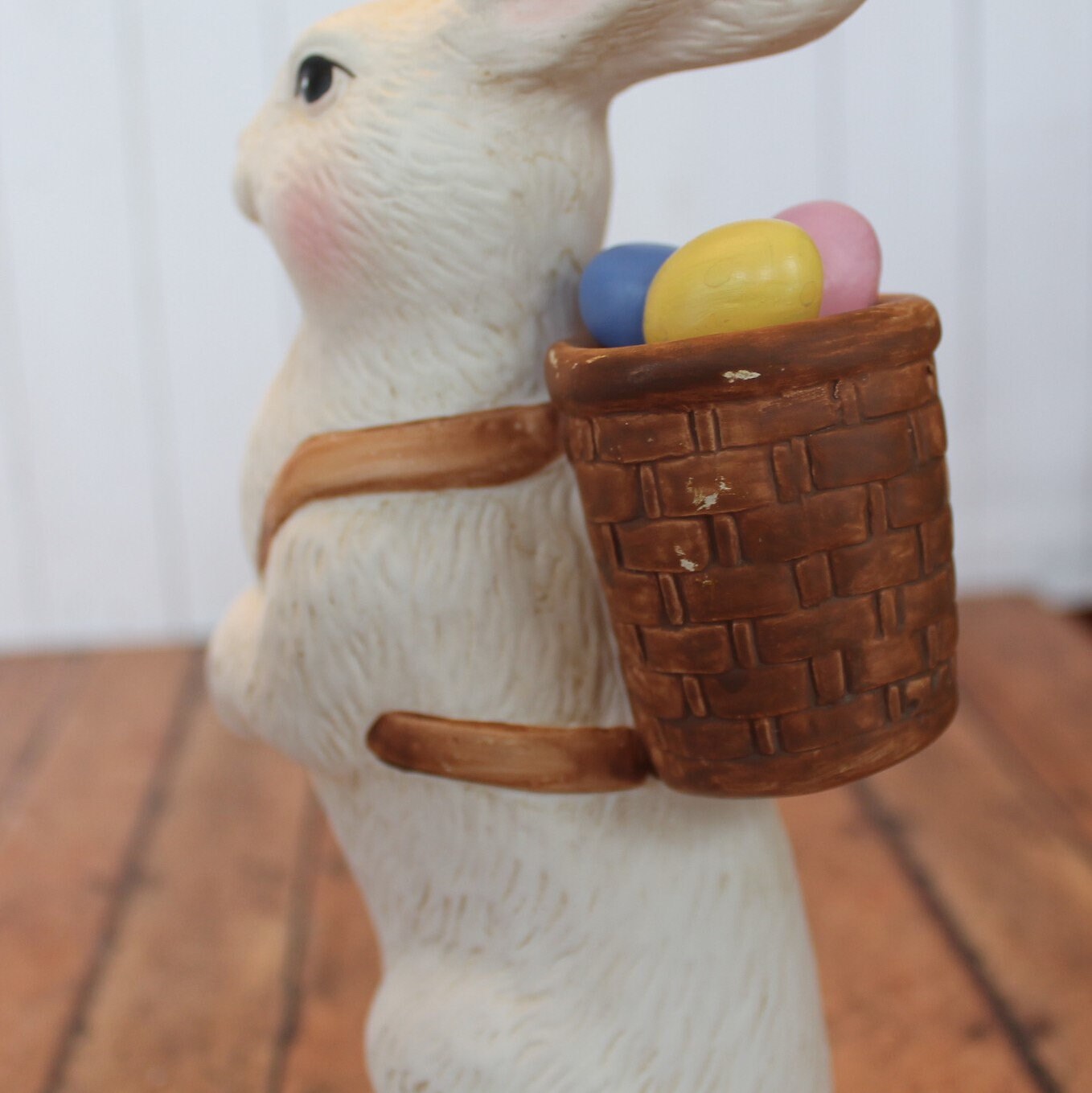 Vintage Ceramic Easter Bunny Rabbit Figurine Set of 2 Figures White ...