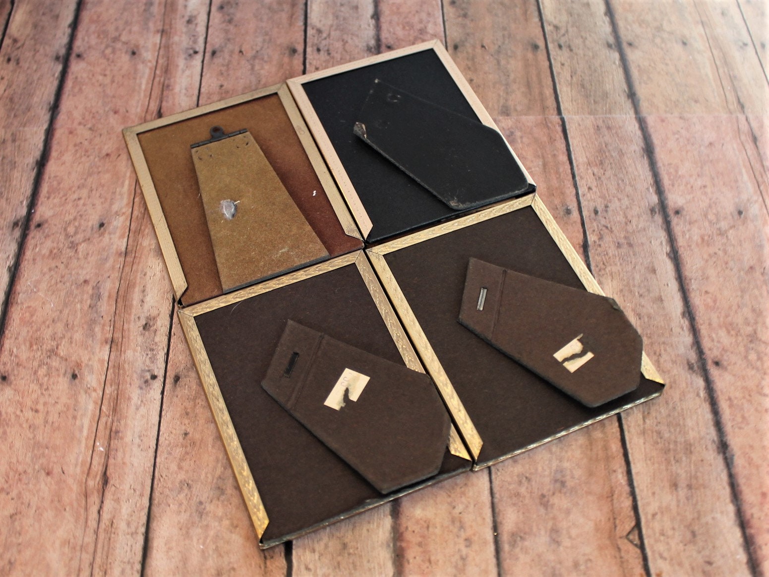 Vintage 3x4 Metal Gold Brass Colored Photo Picture Frame Set of 4 ...