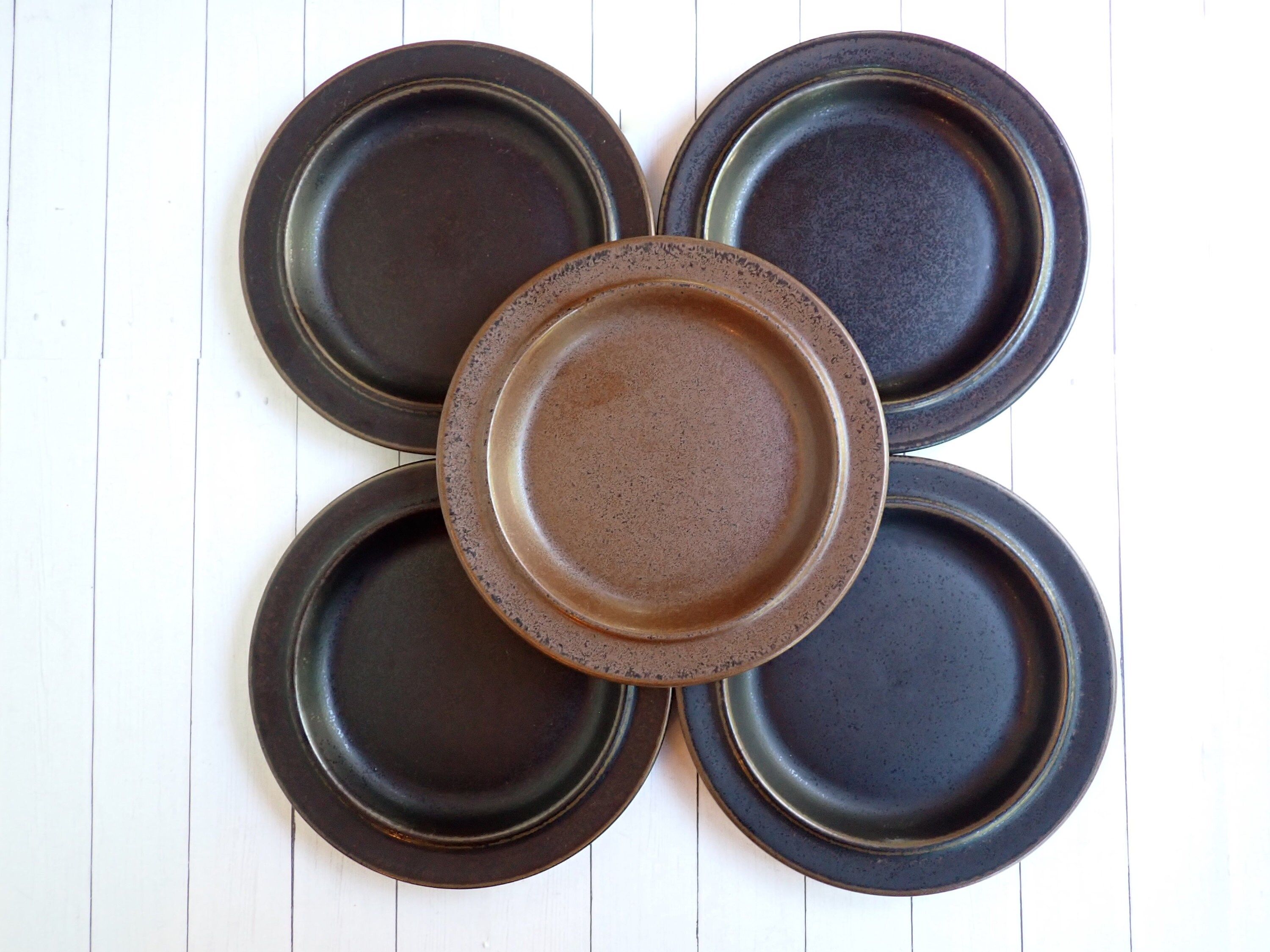 Vintage Arabia of Finland RUSKA 7 Bread Plate Set of 5 Plates Brown ...