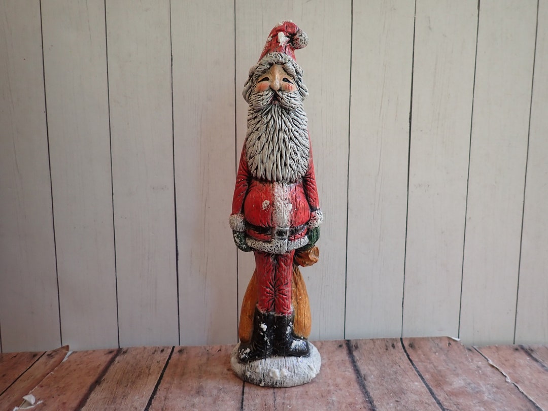 Vintage Nowell Mold Ceramic Santa Claus Figurine Stick Christmas ...