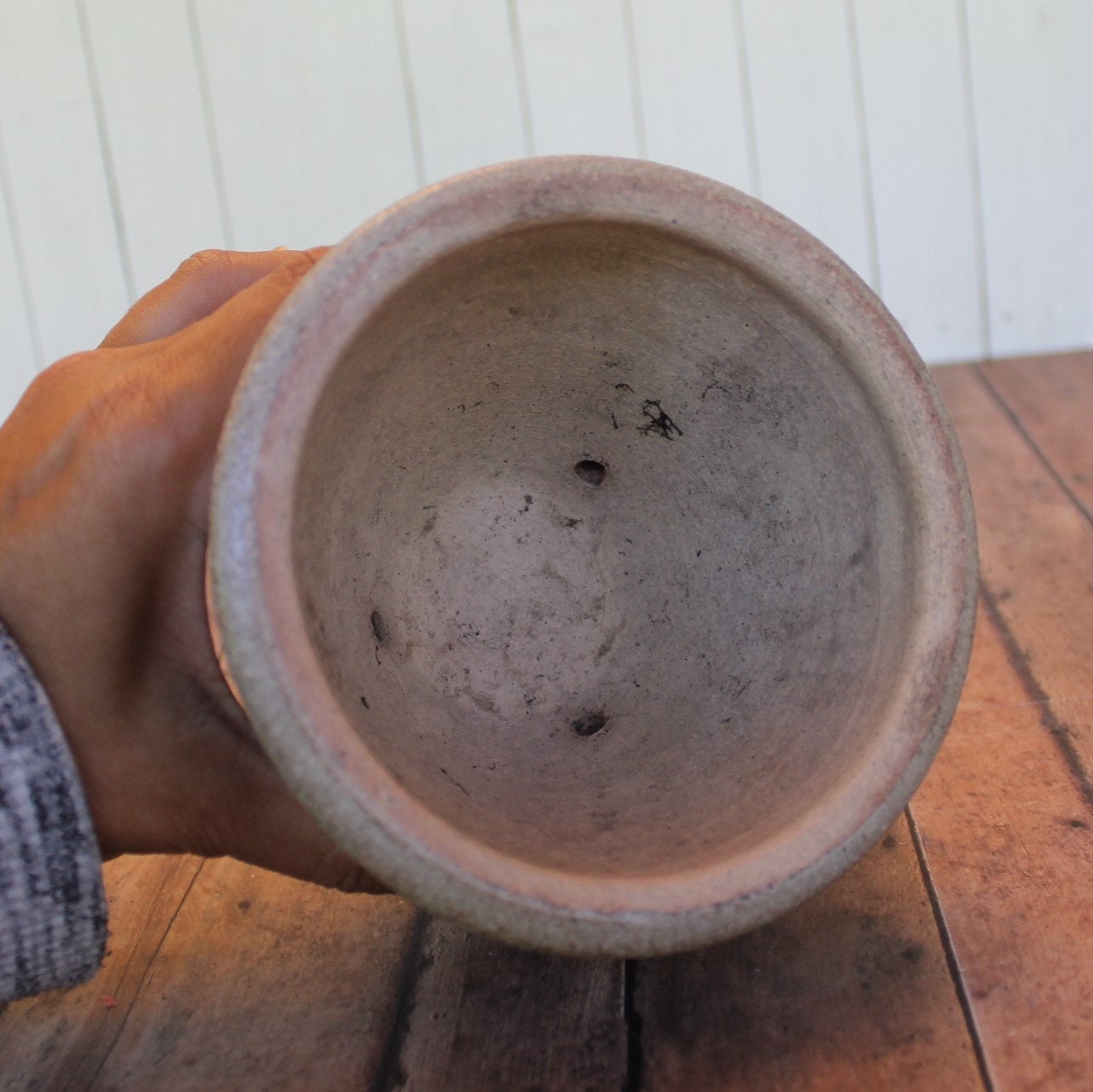 Vintage Wisconsin Pottery Stoneware Planter Gray and Blue Salt Glazed ...