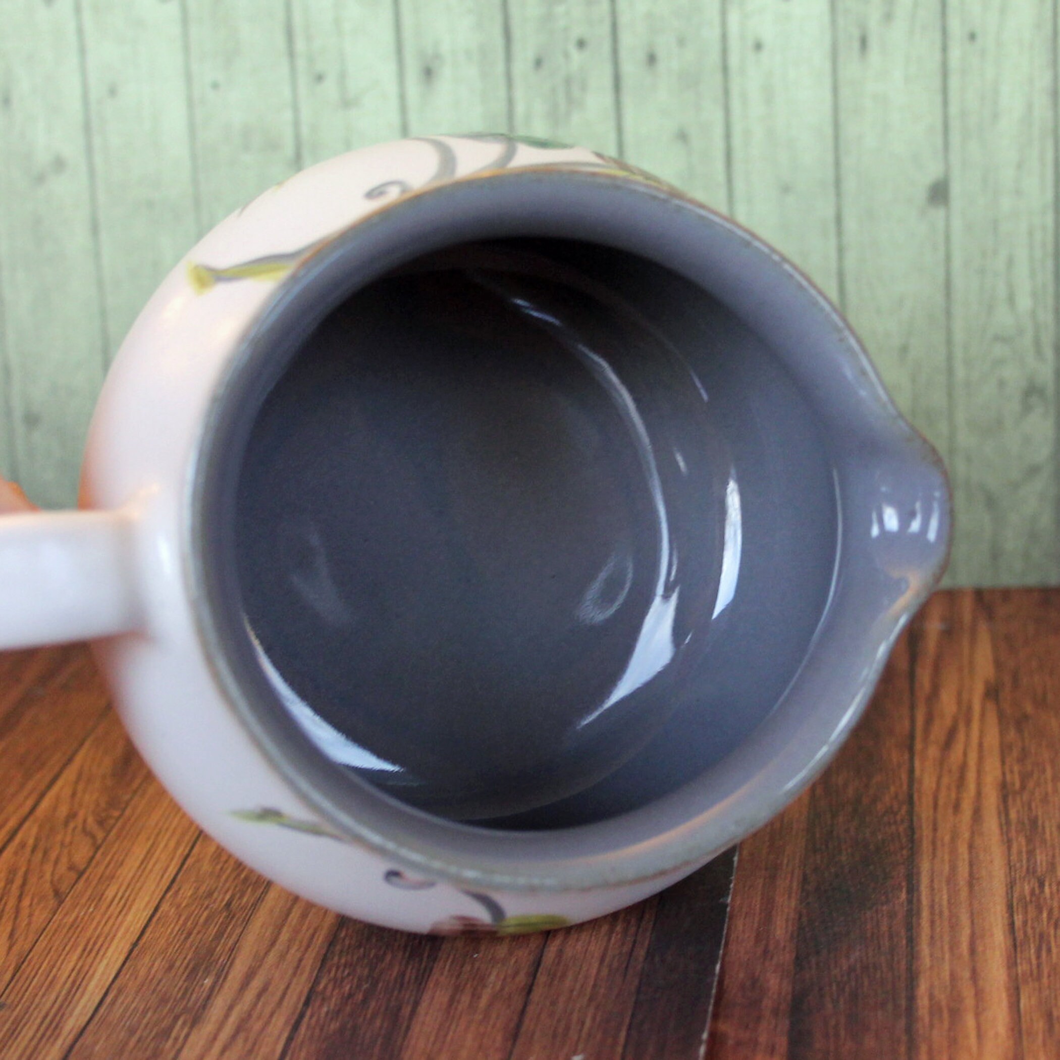 Vintage Denby SPRING Creamer Dish with Hand Painted Leaf Design Signed ...