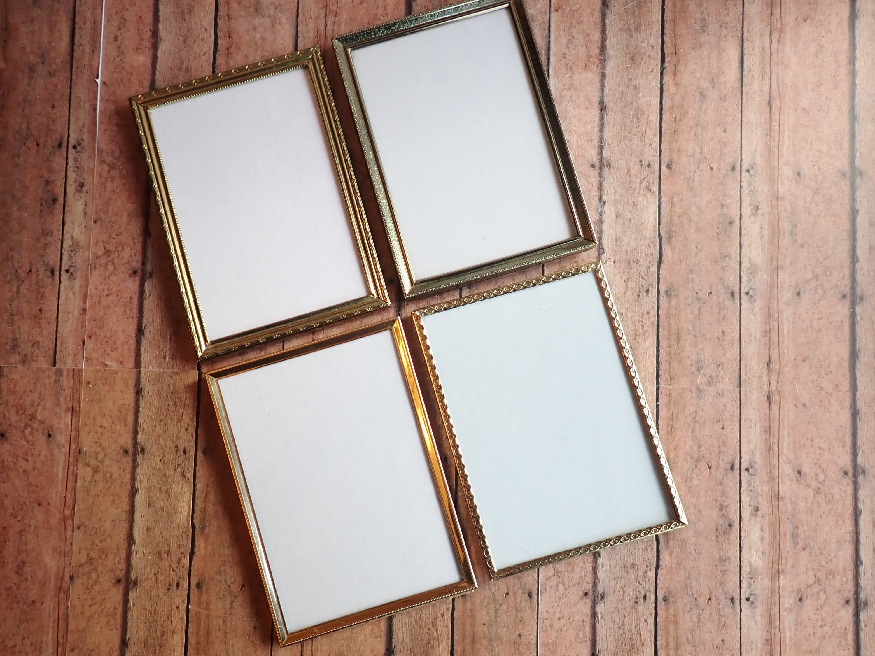 Vintage 5x7 Metal Gold Brass Colored Photo Picture Frame Set of 4 ...