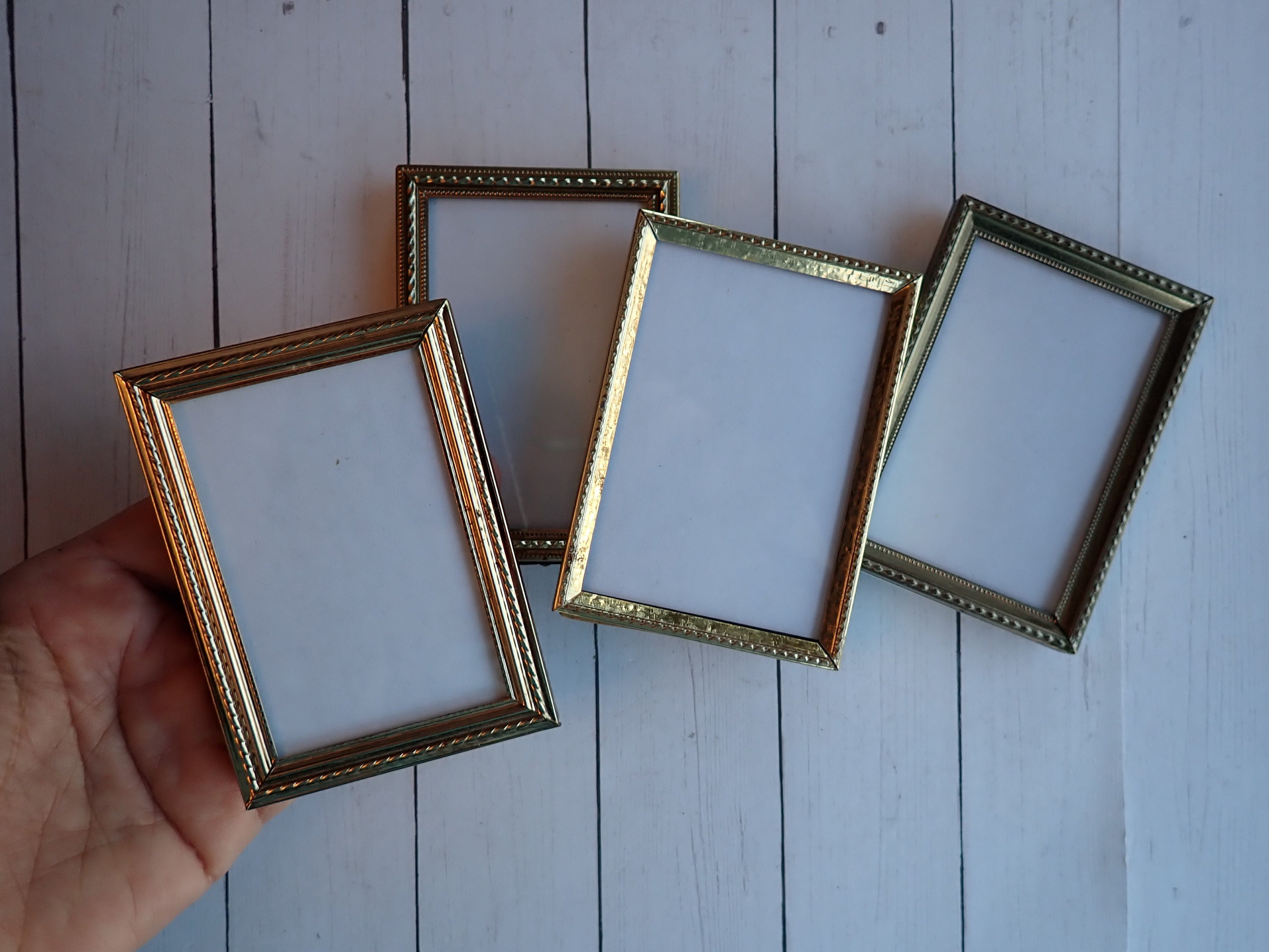 Vintage 2x3 Metal Gold Brass Colored Photo Picture Frame Set of 4 ...