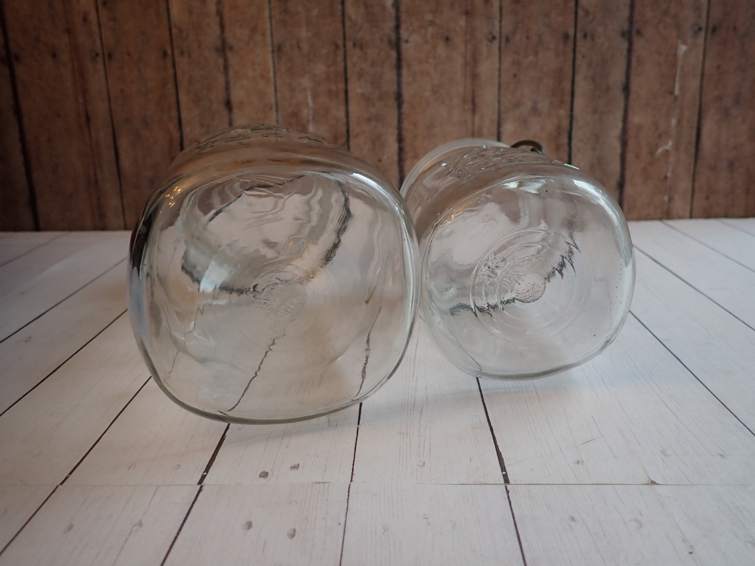 Vintage Clear Glass Ball Ideal Jar with Lid and Bail Set of 2 Quart and ...