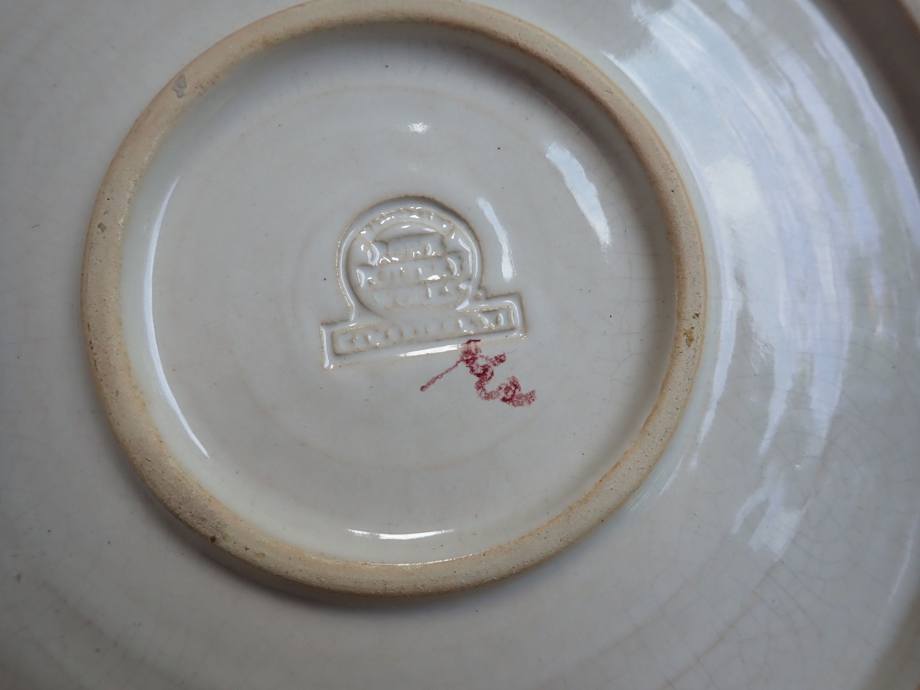 Vintage ROWE POTTERY WORKS Round Platter Serving Plate White with ...