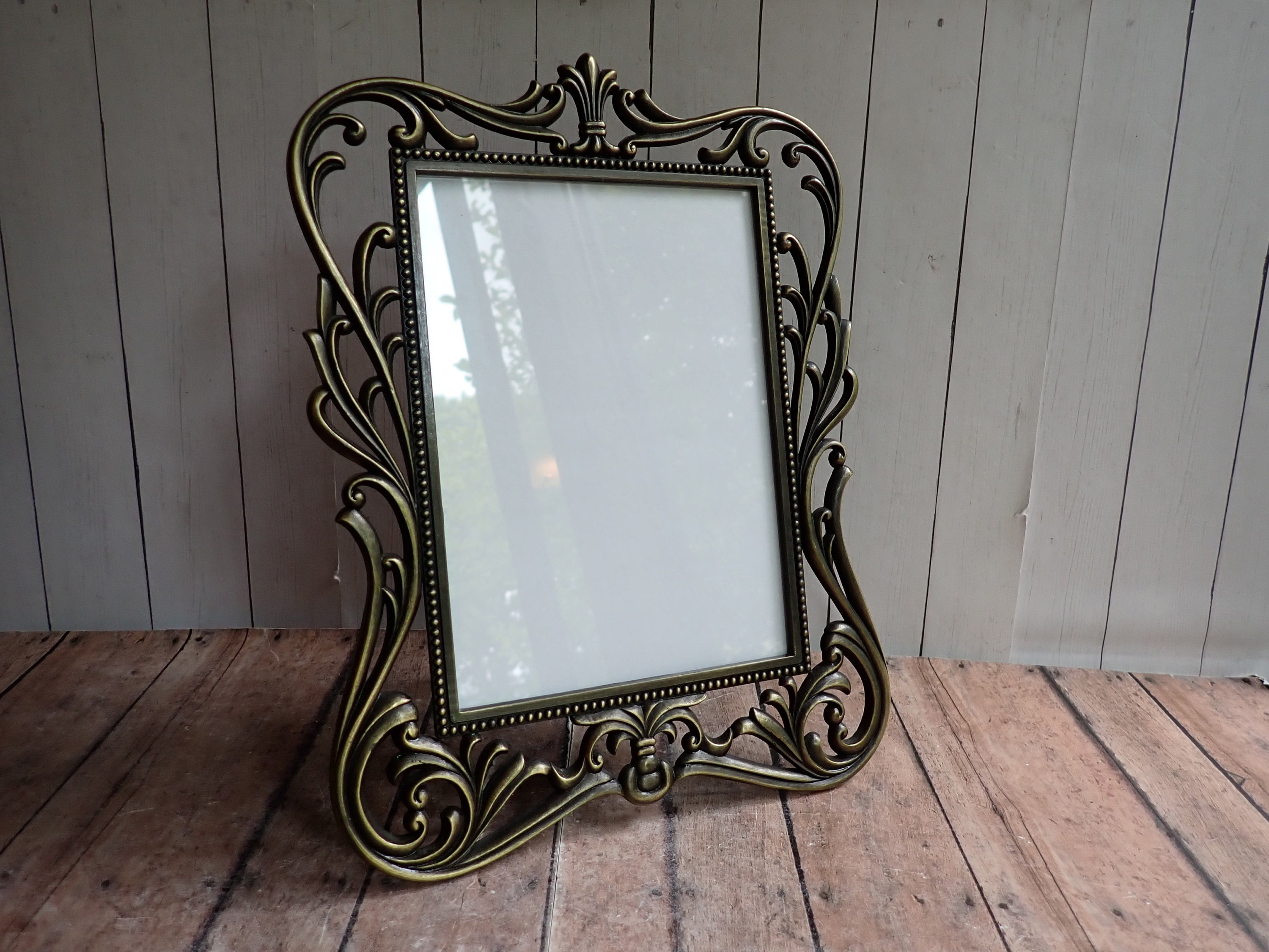 Vintage Bronze Metal 5x7 Picture Photo Frame Scroll Leaf Design 5x7 ...