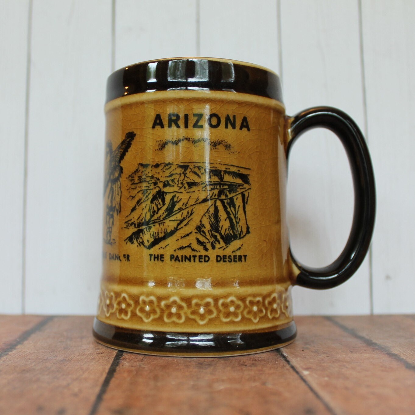 Vintage Ceramic Arizona Souvenir Mug Petrified Forest Painted Desert ...