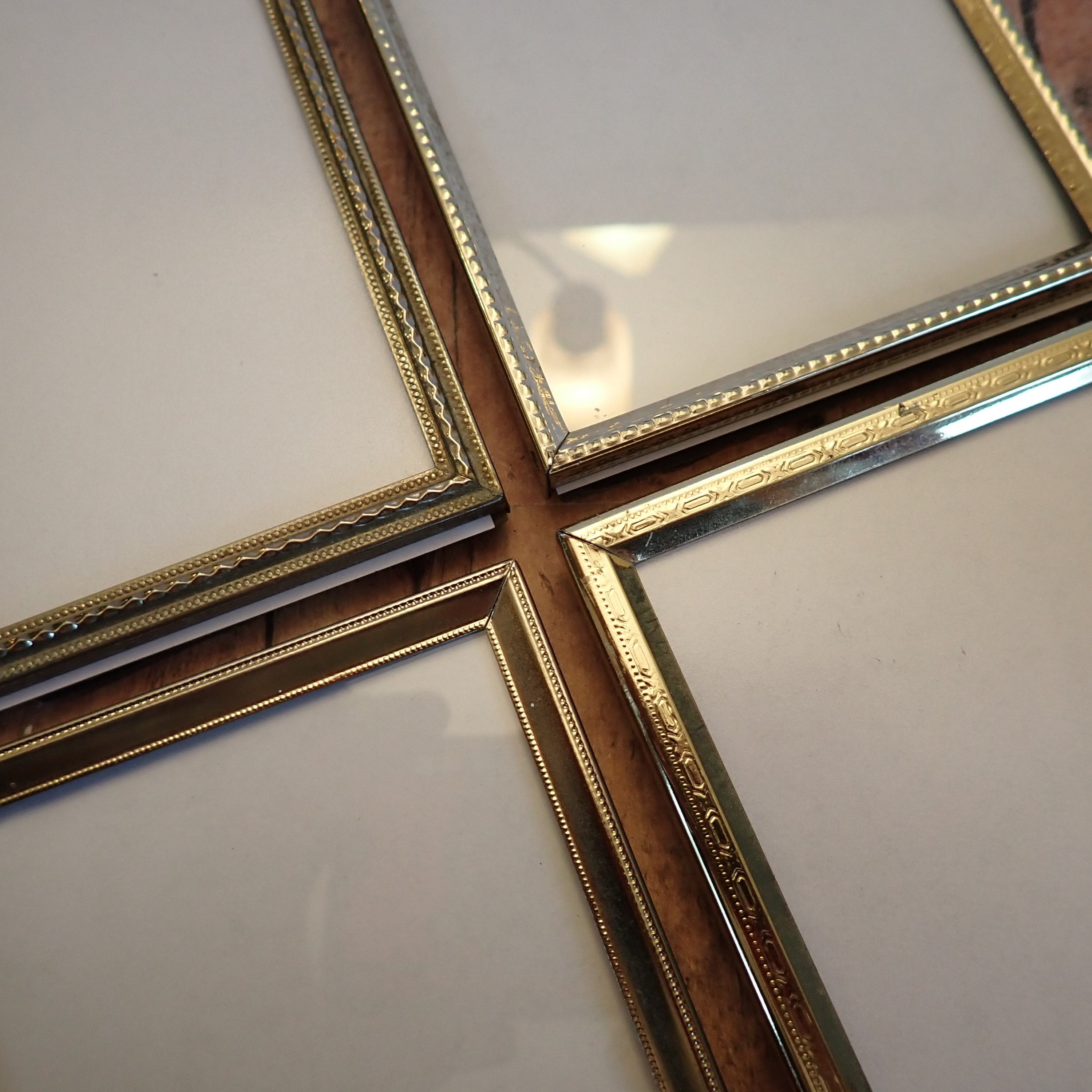 Vintage 3x4 Metal Gold Brass Colored Photo Picture Frame Set of 4 ...