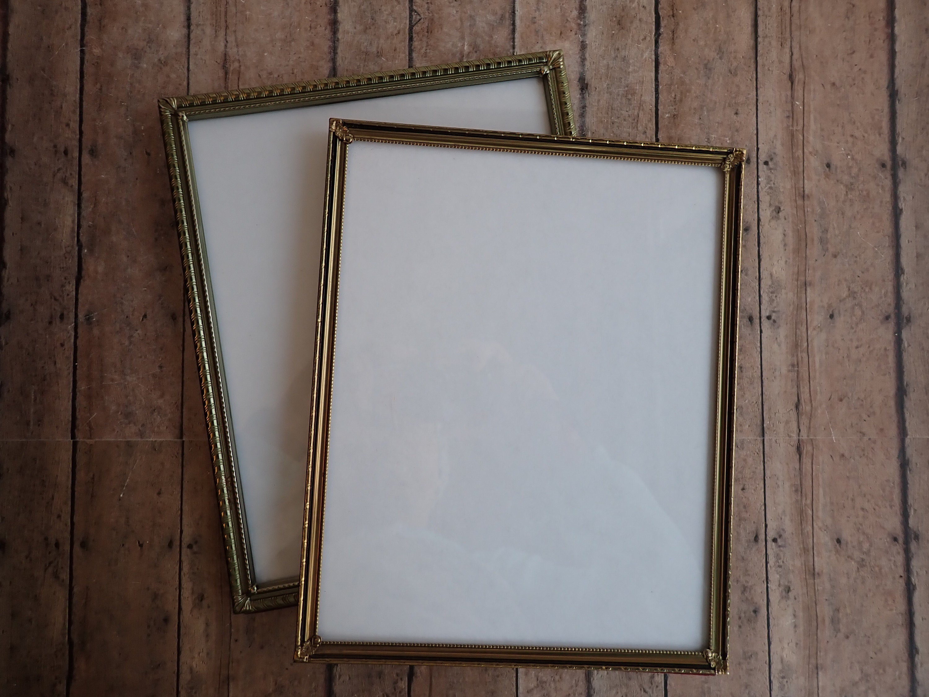 Vintage 8x10 Brass Photo Picture Frame Set of 2 with Etched Design Pair ...