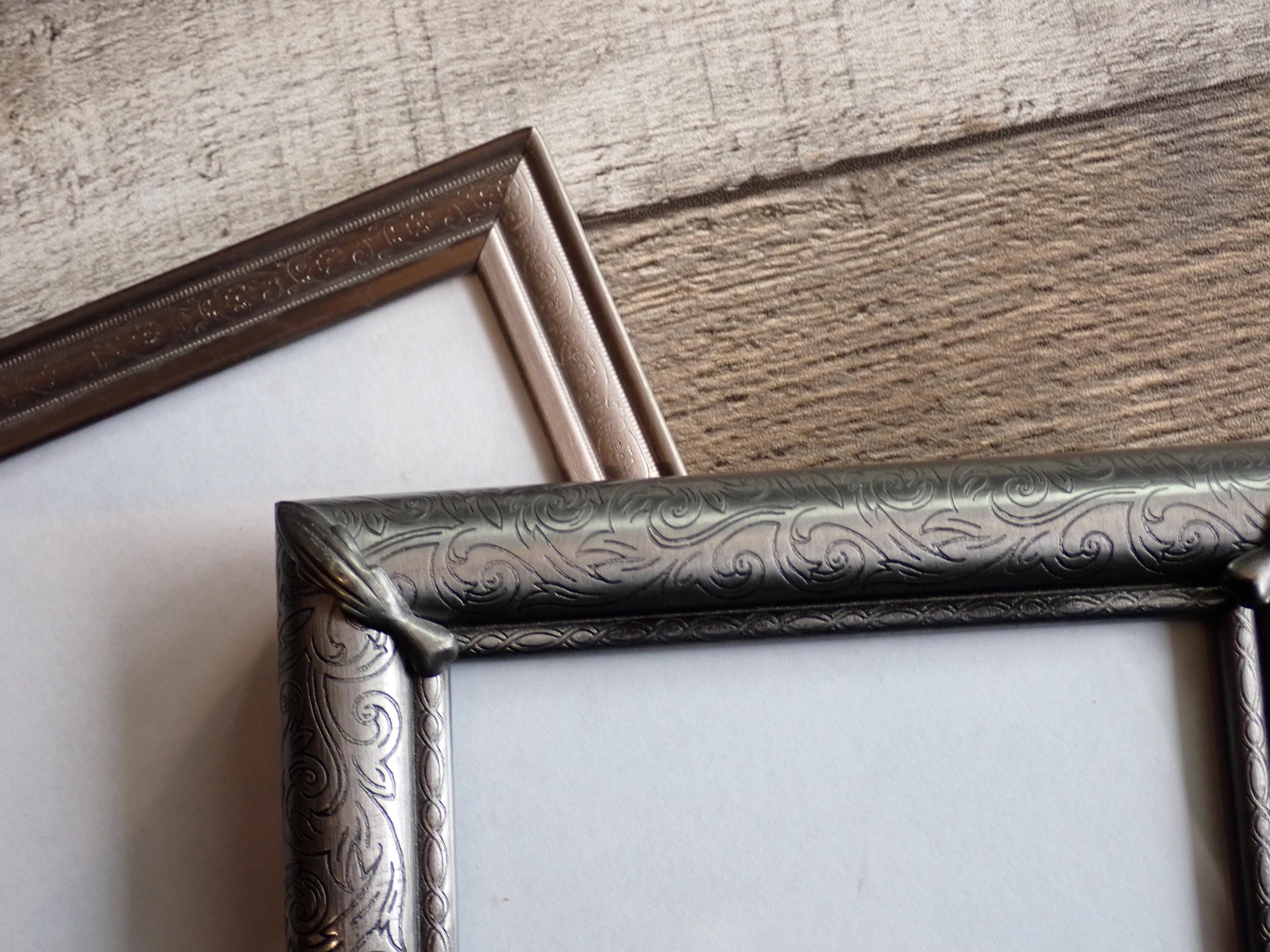 Vintage 5x7 Metal Silver Photo Picture Frame Set of 2 Frames Scroll and ...