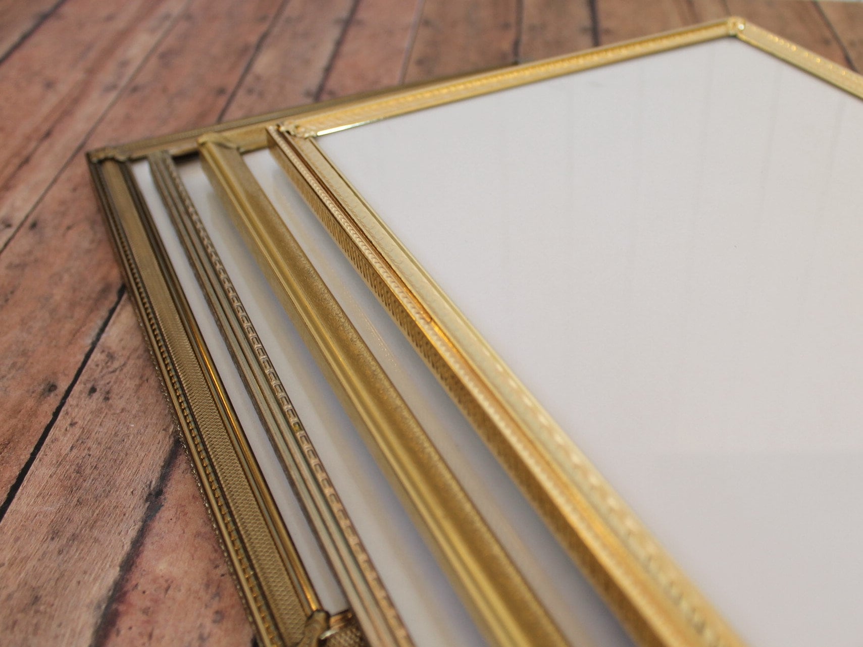 Vintage 8x10 Metal Gold Brass Colored Photo Picture Frame Set of 4 ...