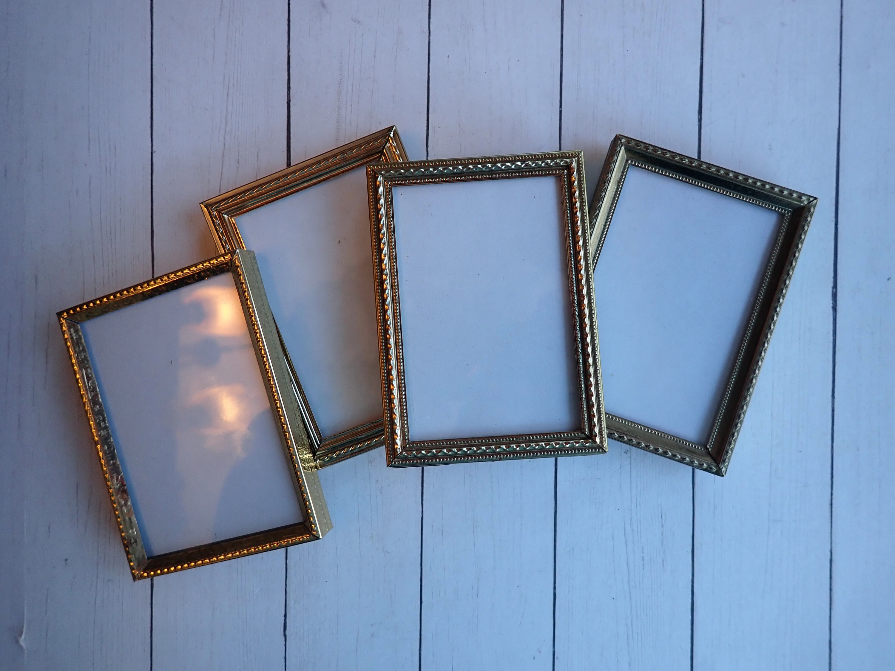 Vintage 2x3 Metal Gold Brass Colored Photo Picture Frame Set of 4 ...