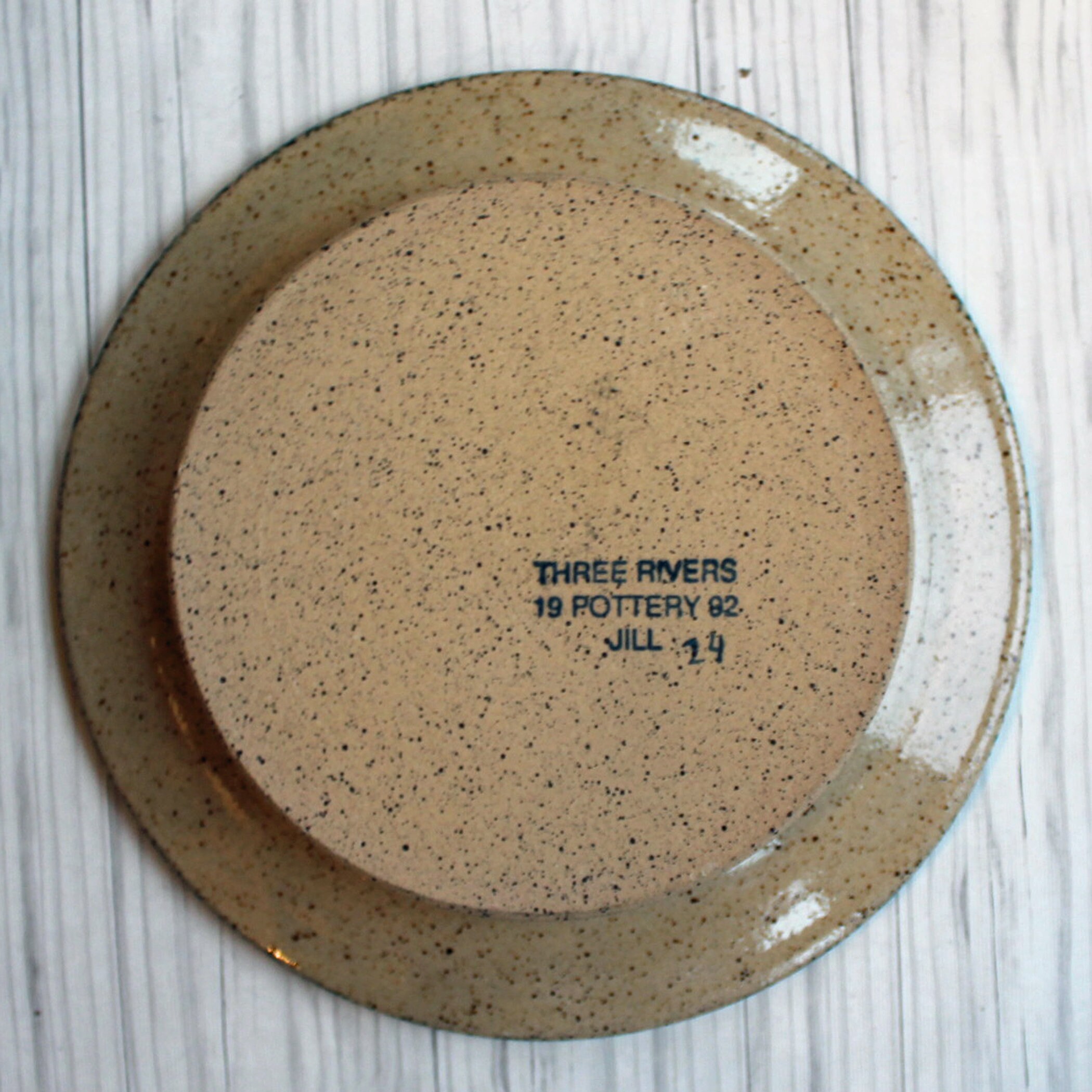 Vintage THREE RIVERS POTTERY Snowman 7 Bread Plate and 8 Salad Plate ...