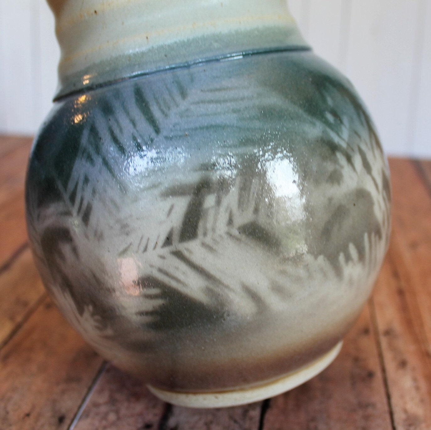 Vintage Tom Briney Pottery Forest Floor Vase Brown Blue Green with ...