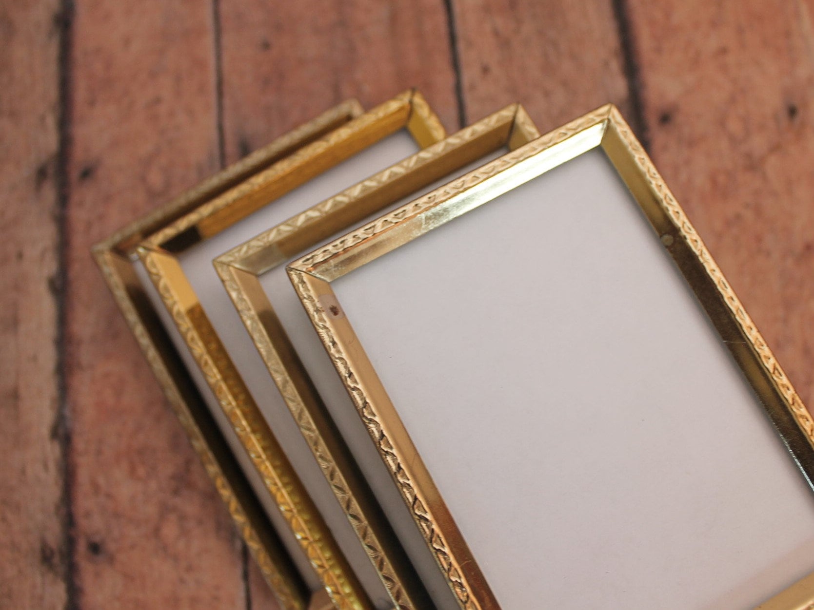 Vintage 2x3 Metal Gold Brass Colored Photo Picture Frame Set of 4 ...