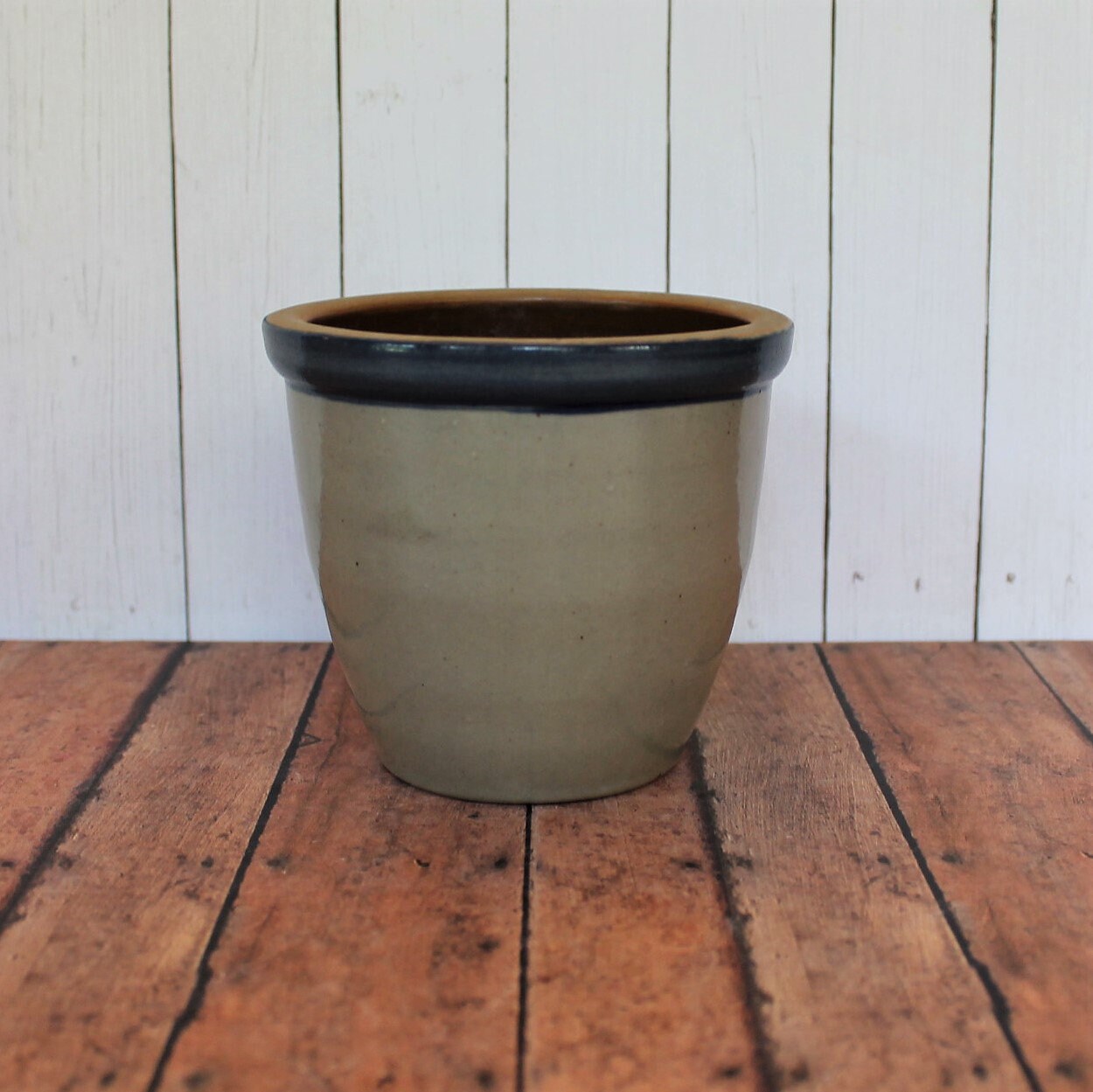 Vintage Beaumont Brothers Pottery BBP Stoneware Planter Gray and Blue ...