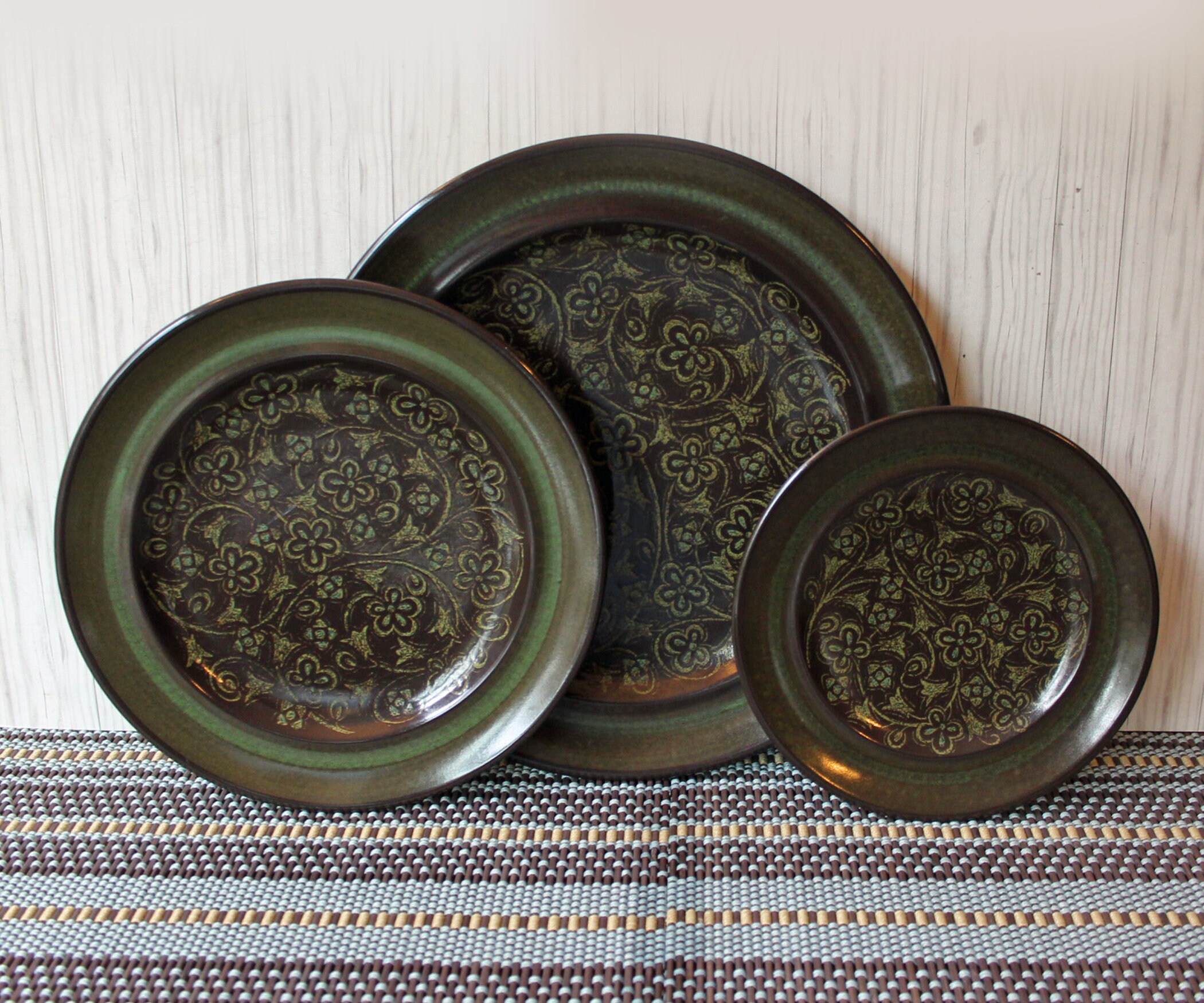 Vintage Franciscan MADEIRA Service for 4 Set of 24 Brown Stoneware with ...