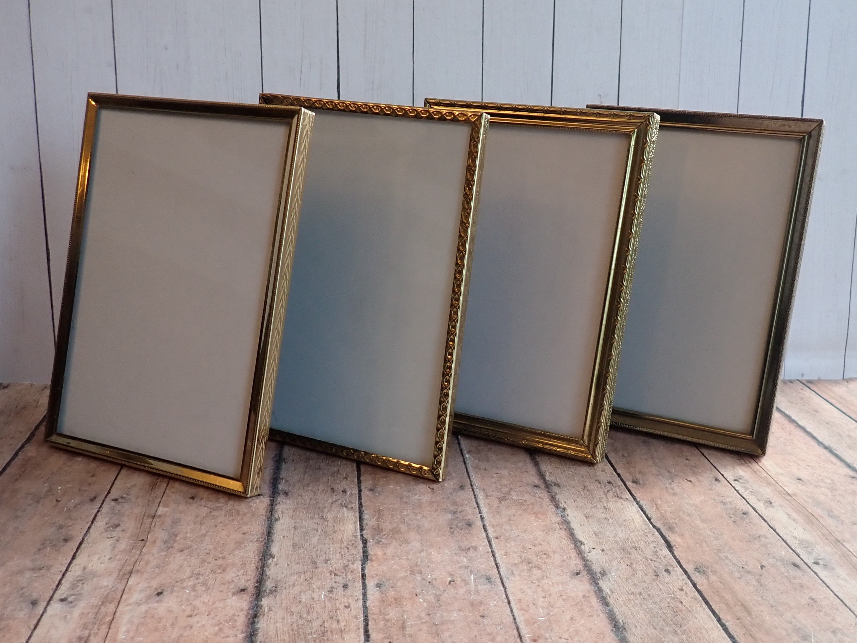 Vintage 5x7 Metal Gold Brass Colored Photo Picture Frame Set of 4 ...