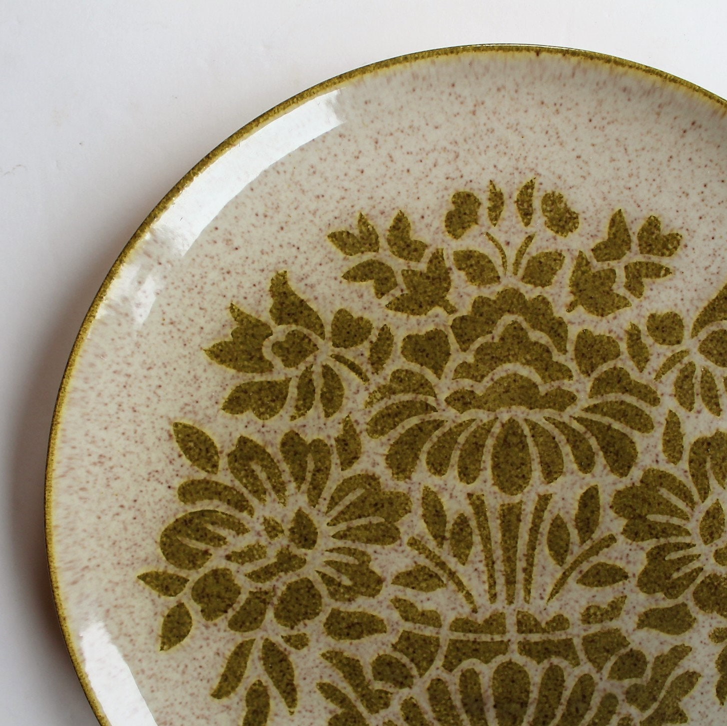 Vintage Red Wing DAMASK 10 Dinner Plate Set of 4 Plate Cream with Green ...