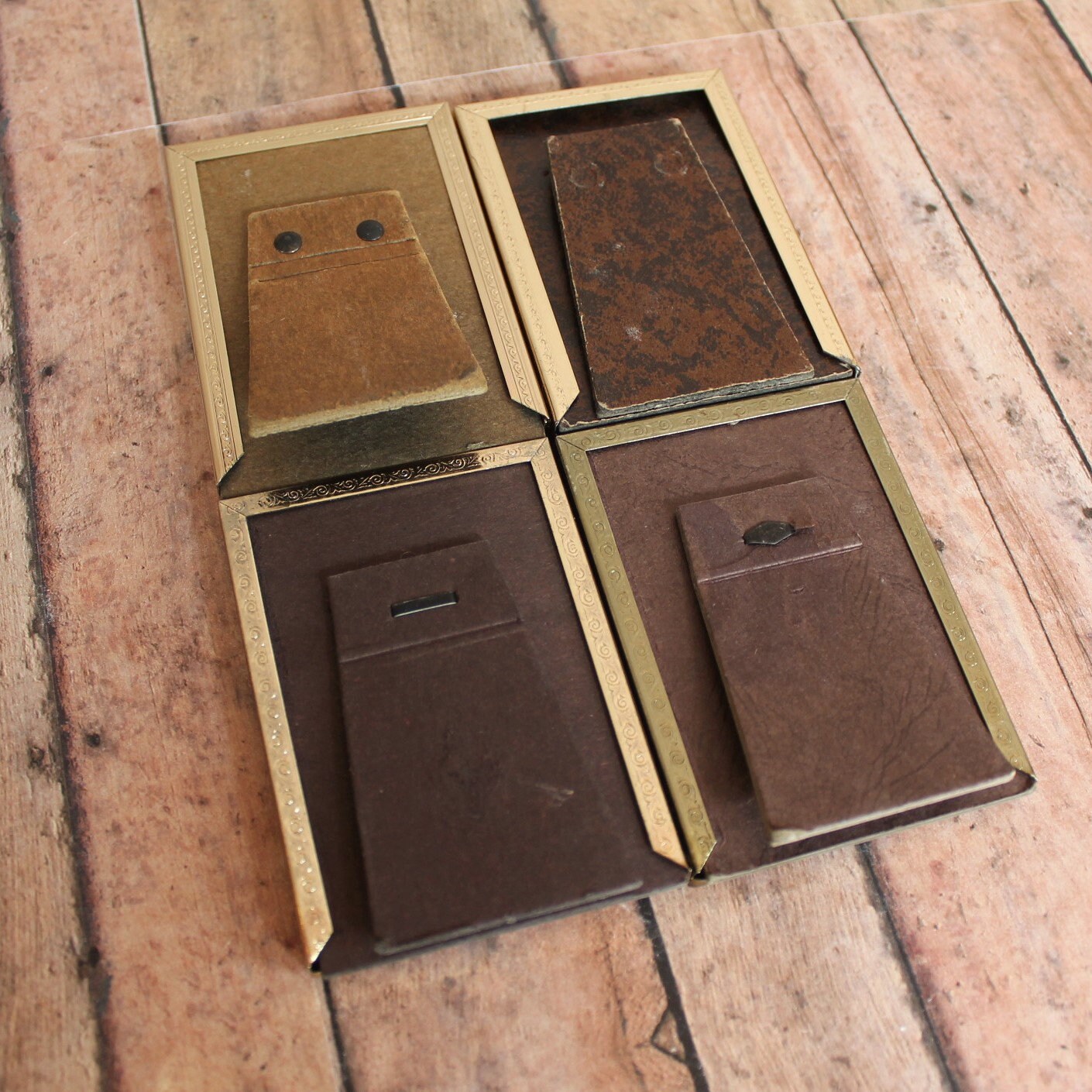 Vintage 2x3 Metal Gold Brass Colored Photo Picture Frame Set of 4 ...