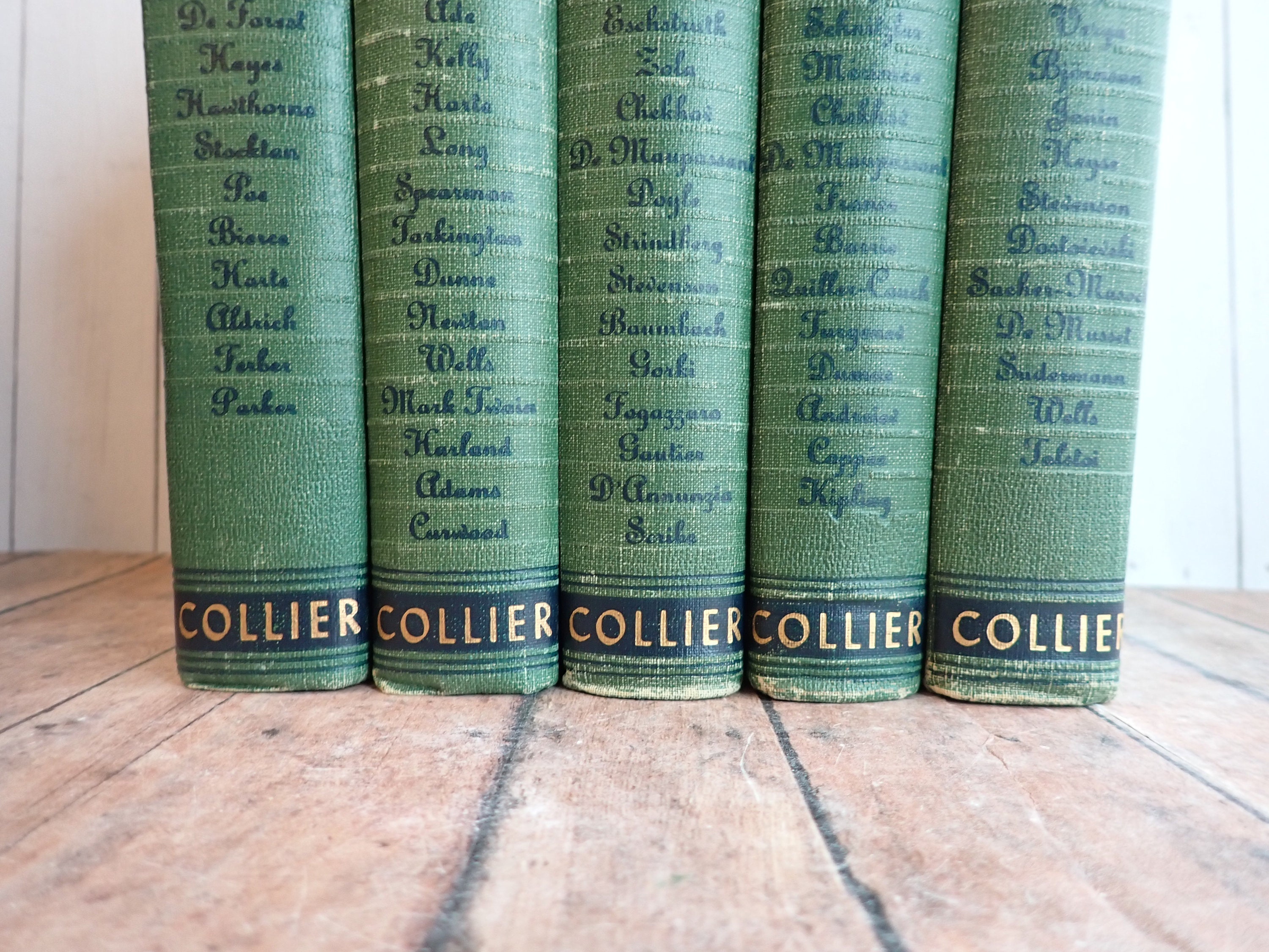 Vintage Collier Greatest Short Stories Book Set of 5 Green and Black ...